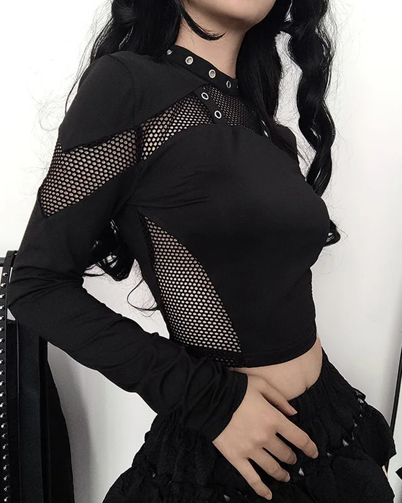 Black Crop Top Goth | Techwear Division
