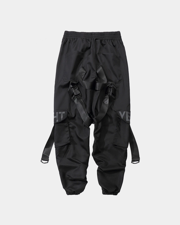 Black Cargo Pants With Straps | Techwear Division